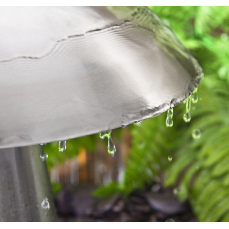 Stainless steel mushroom fountain for home and garden, LED lighting ...