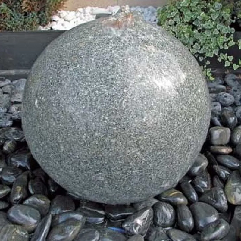 Gartenbrunnen, polierte graue Granitkugel, 40 cm | Strade Garden