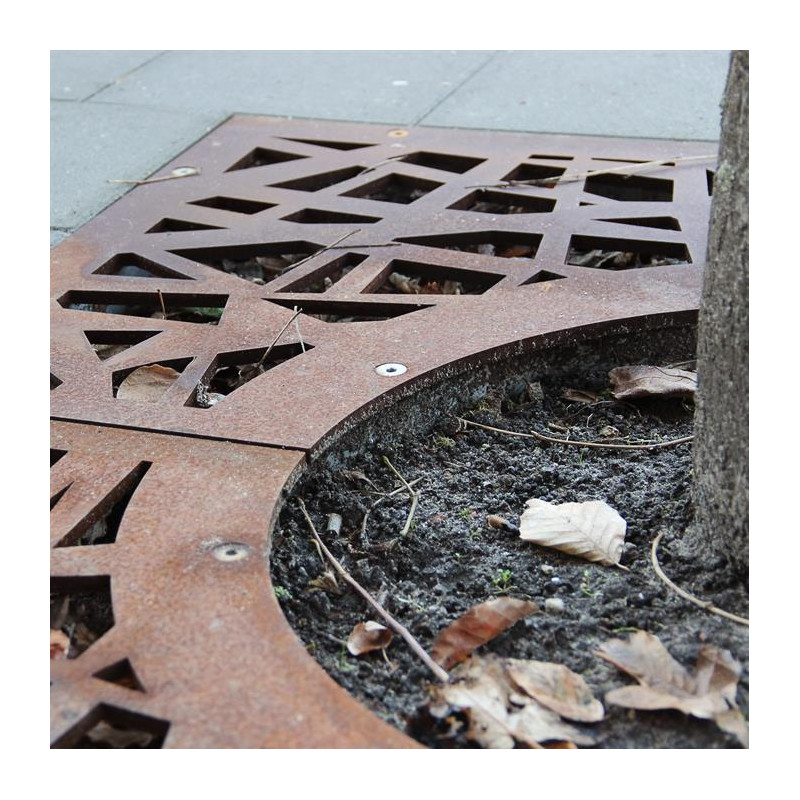 1200x1200x10 Corten tree grates TGGR.S1200.1.Ct | Strade Garden