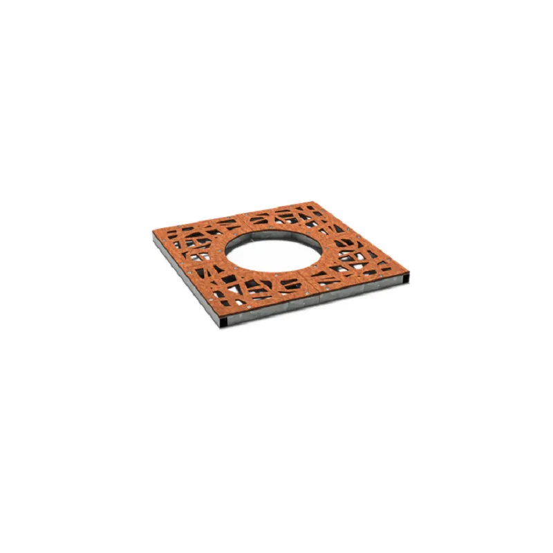 1200x1200x10 Corten tree grates TGGR.S1200.1.Ct | Strade Garden